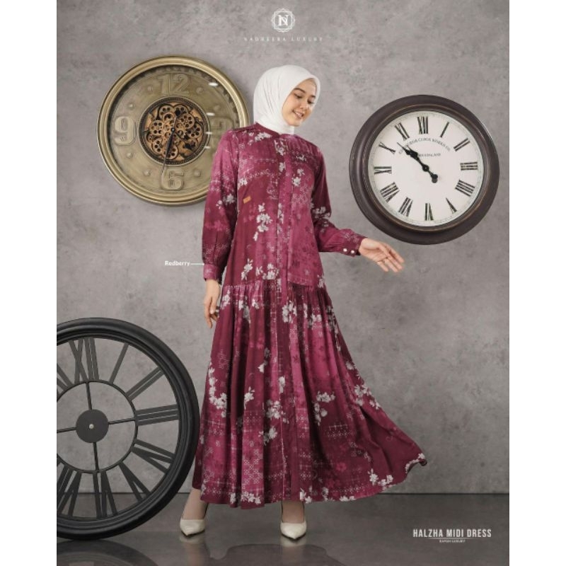 Jual HALZHA MIDI DRESS BY NADHEERA LUXURY | Shopee Indonesia