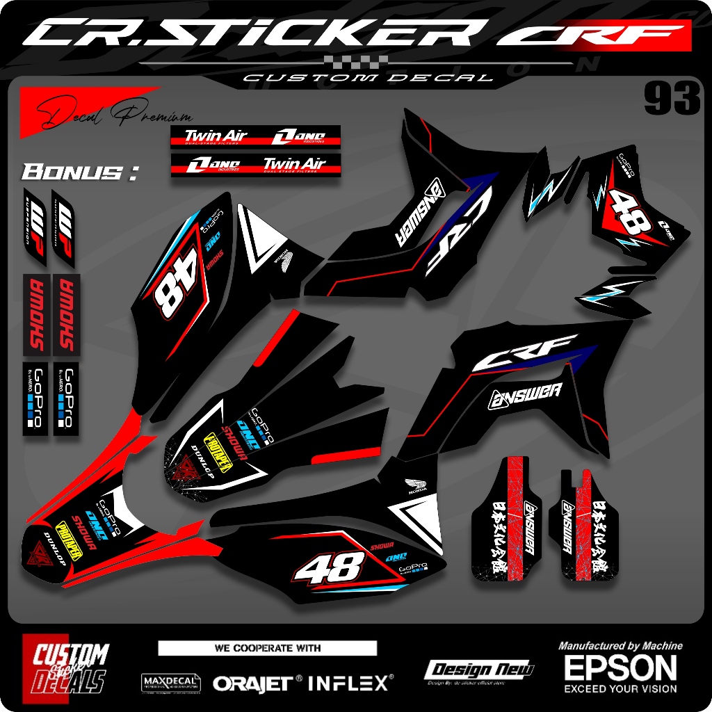 Jual Stiker Decal Crf 150l SUPERMOTO Full Body Superglossy/doff DESAIN ...