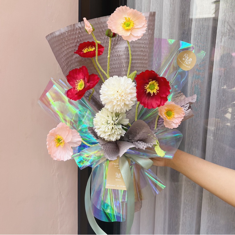 Jual Buket Bunga Poppy Artificial/Palsu Premium Cantik Flower Bouquet ...