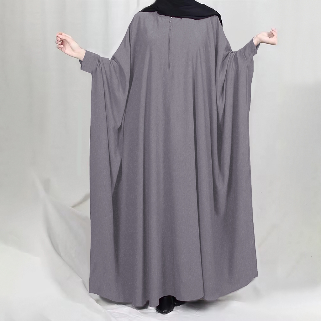 Jual NurCollection Abaya Ameena Kaftan Model Batwing Oversize Aesthetic Simple Mewah Crinkle ...