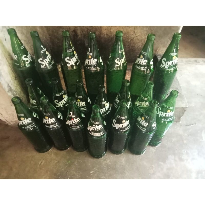 Jual Botol sprite 1 liter botol kaca,botol fanta,coca cola | Shopee ...