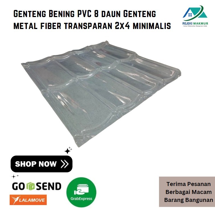 Jual Genteng Bening PVC 8 daun Genteng metal fiber transparan 2x4 ...