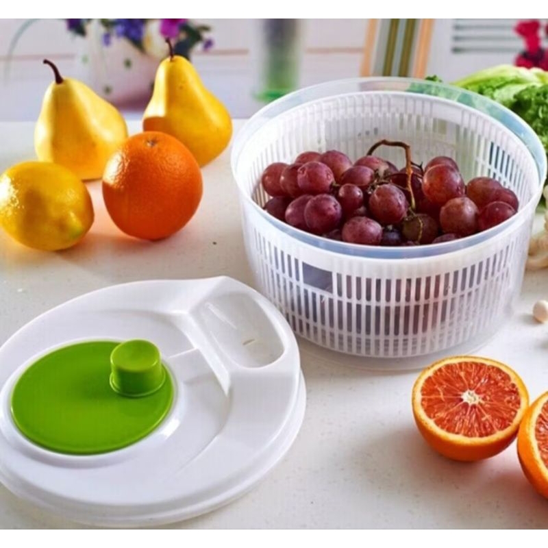 Jual Salad spinner pengering peniris sayuran putar wadah saringan putar ...