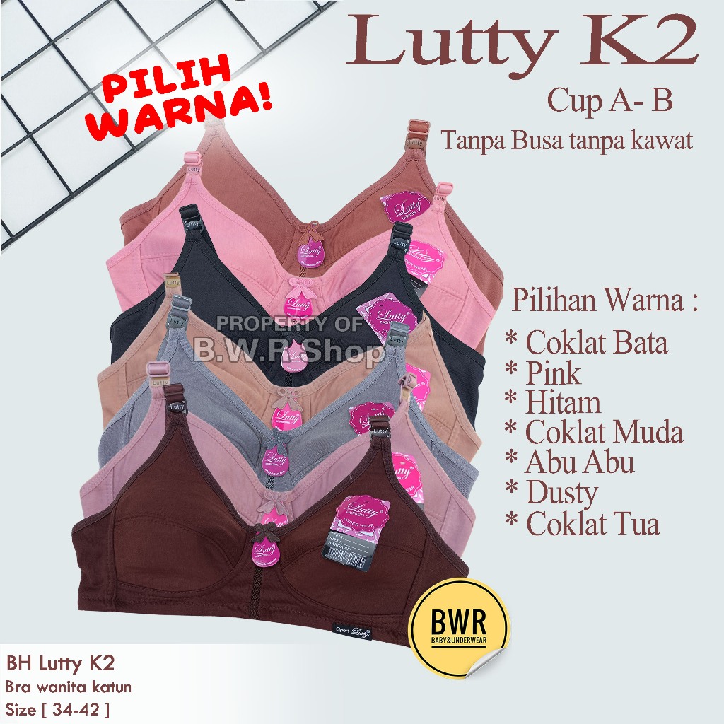 Jual LUTTY KANCING DUA | Bh Sport Lutty Berkualitas Pakaian Dalam | Bra Sport Kait 2 Pilih Warna ...