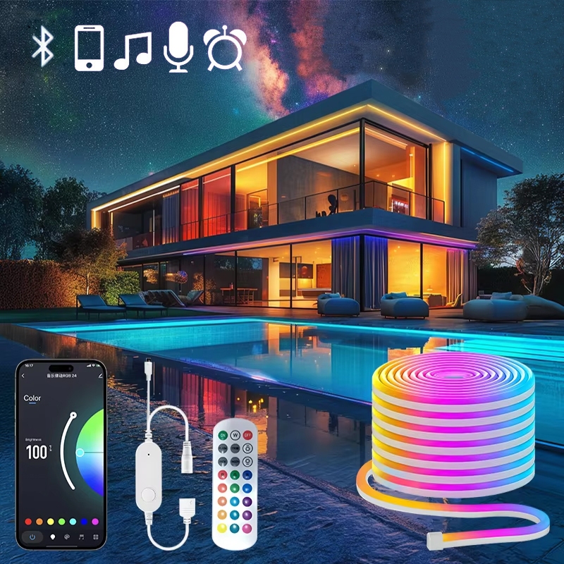 Jual 44 keys Lampu Hias Neonflex Running RGB LED Strip Bluetooth 24V ...