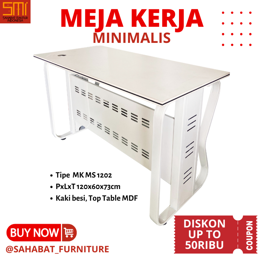Jual Meja Kerja 120cm MK MS 1202 / Meja Komputer Meja Belajar Meja Kantor Meja Tulis Meja ...