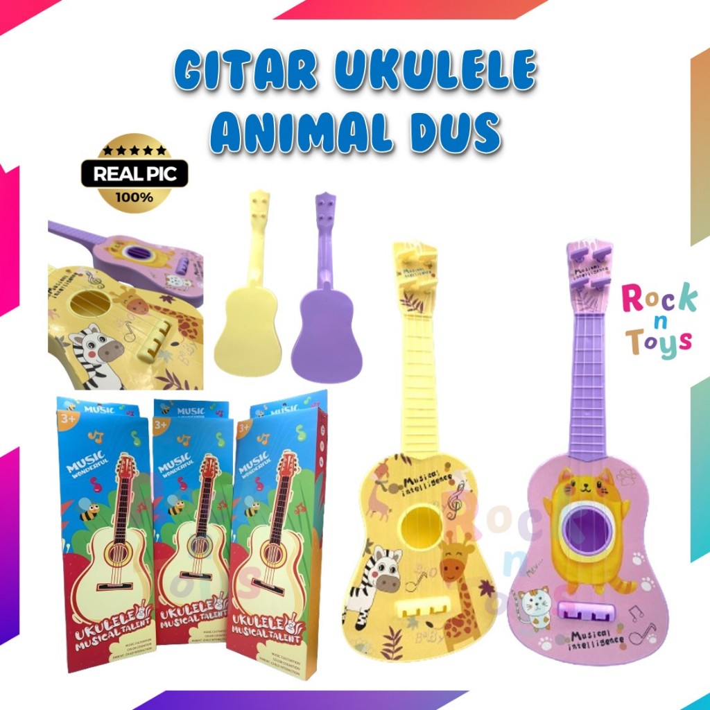 Jual MAINAN GITAR ANAK ANIMAL DUS MAINAN UKULELE MAINAN GITAR MUSIK ...