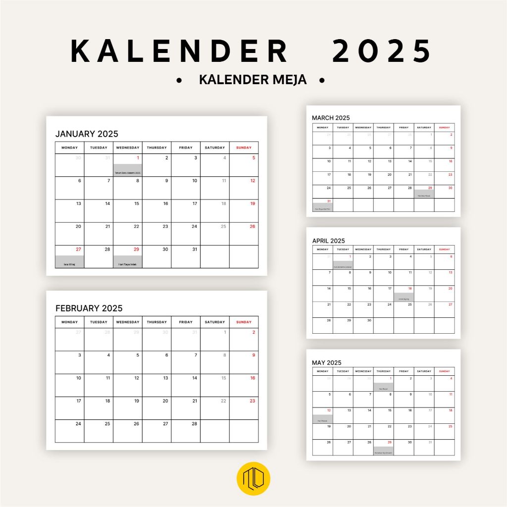 Jual Kalender Meja 2025 A / kalender duduk/2025 SIMPLE PLANNER AGENDA ...