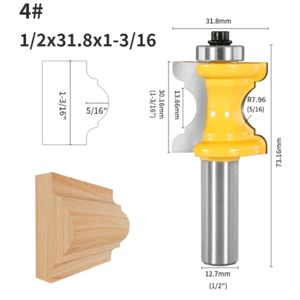 Jual Mata Profil BULLNOSE Lis Meja Router Bit 1/2 Inch | Shopee Indonesia