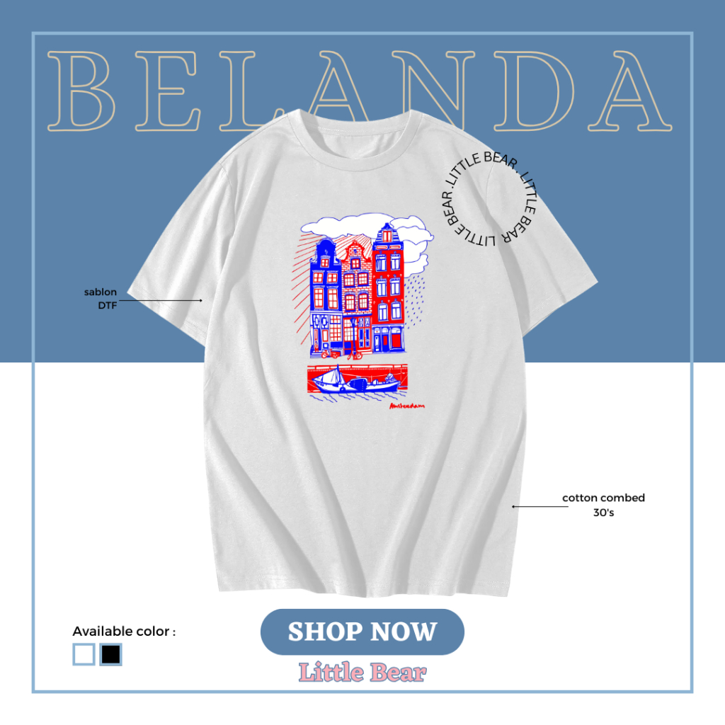 Jual LITTLEBEAR KAOS SOUVENIR BELANDA AMSTERDAM BAJU TSHIRT OLEH-OLEH ...
