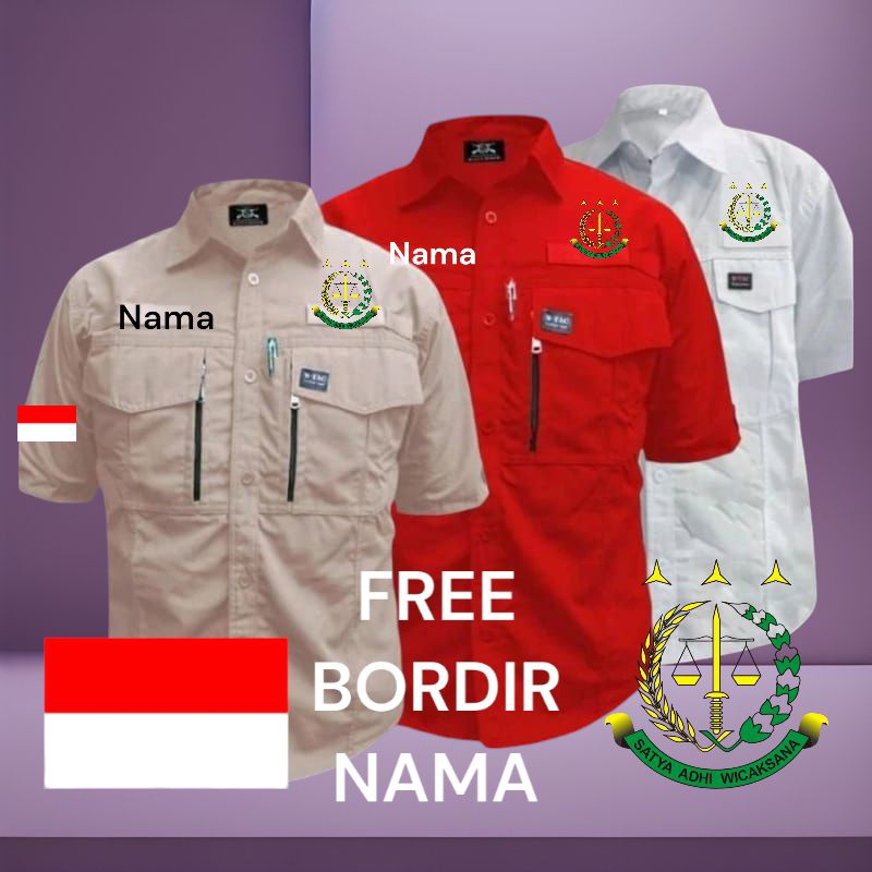 Jual kemeja kerja baju pdh seragam kerja tactical kejaksaan free bordir ...