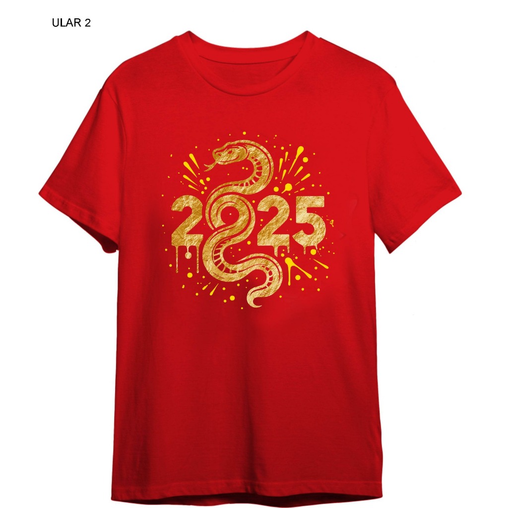 Jual Promo Kaos merah ular ,Distro Merah Imlek 2025 sablon digital ...