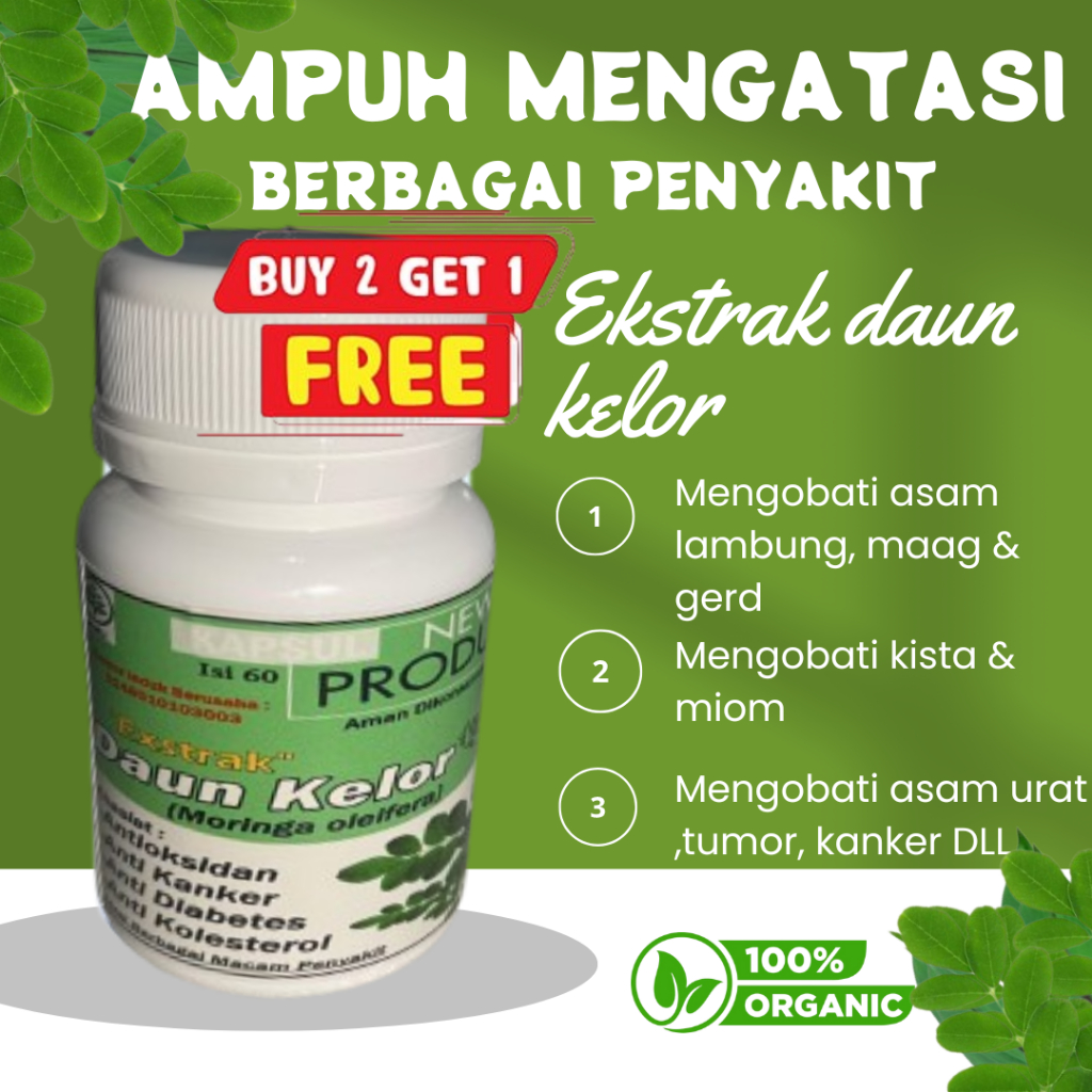 Jual DAUN KELOR PREMIUM 60 KAPSUL EKSTRAK DAUN KELOR MURNI 100% ...