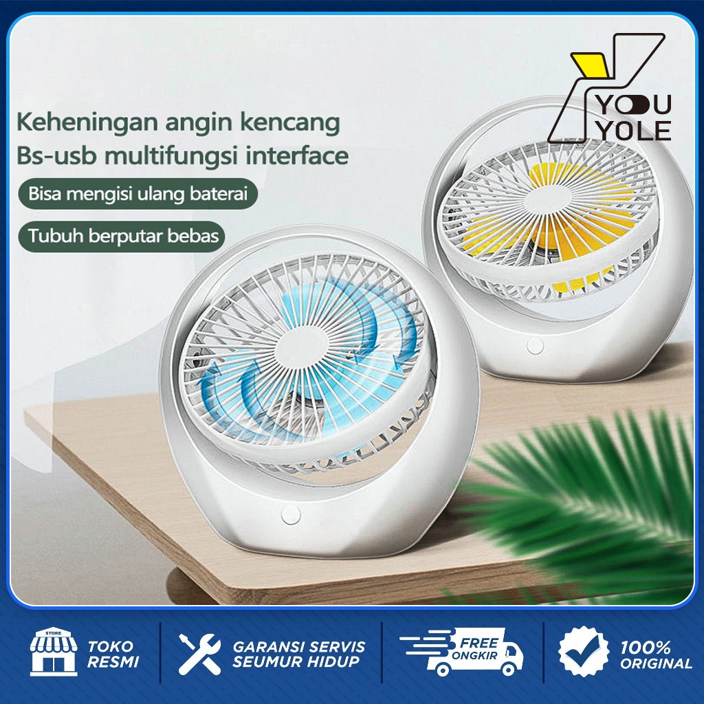Jual Kipas Angin Portable Meja Usb Cas 20000mAh Tidak Berisik Putar 180 ...