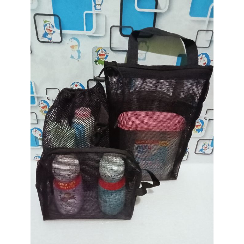 Jual Pouch Bag Jaring 3 in 1/Tas Untuk Membawa Peralatan Mandi | Shopee ...
