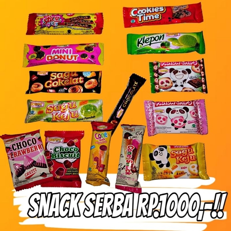 Jual Snack Serba 1000, Jajan Anak Merk Happy Time Eceran 1000 an (1pcs ...