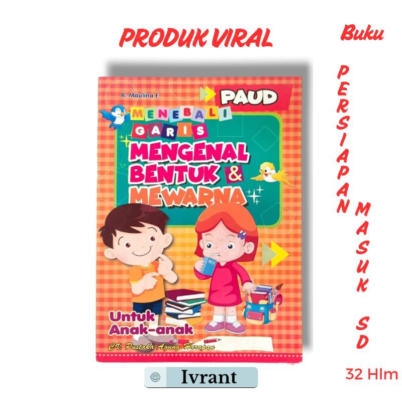 Jual BUKU ANAK PAUD BELAJAR MENEBALI GARIS MENGENAL BENTUK & WARNA/PAH | Shopee Indonesia