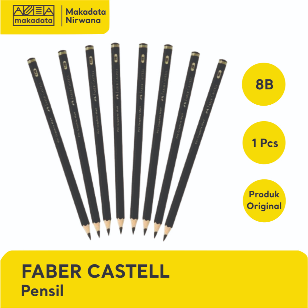 Jual FABER CASTELL PENCIL/PENSIL 8B (1PCS) | Shopee Indonesia