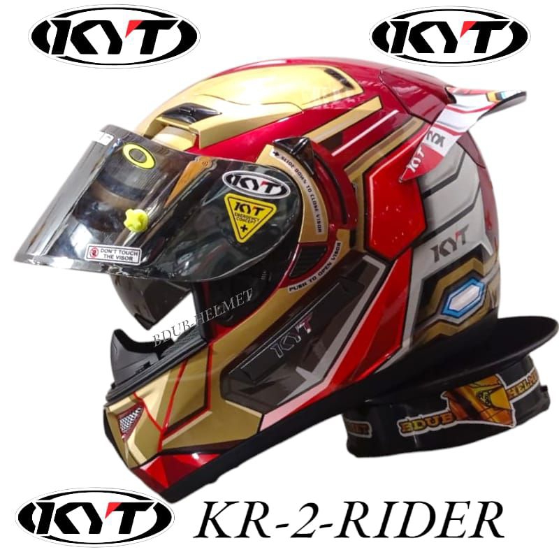 Jual Helm KYT K2 rider Ironman Marvel paket ganteng original KYT ...