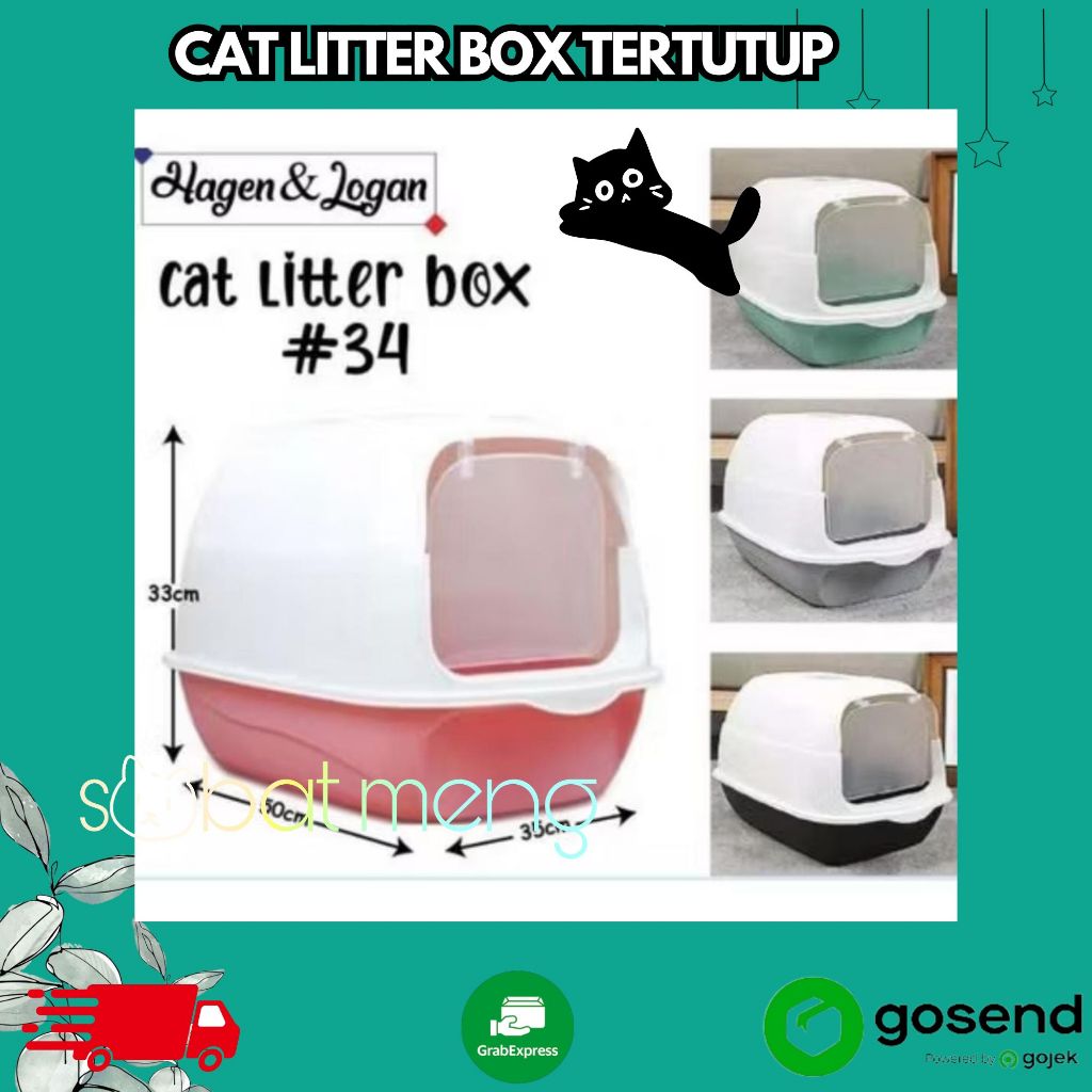 Jual LITTER BOX TERTUTUP UKURAN BESAR GRATIS SCOOP | CAT TOILET ...
