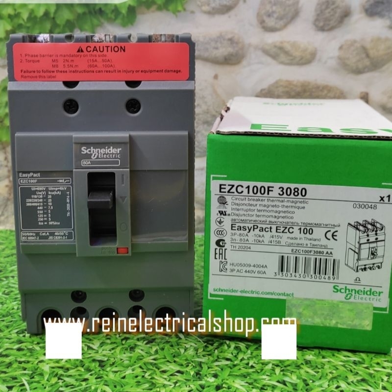 Jual Schneider mccb ezc100f 80A 3P NFB 80A 3 poel Schneider EZC100F ORIGINAL | Shopee Indonesia