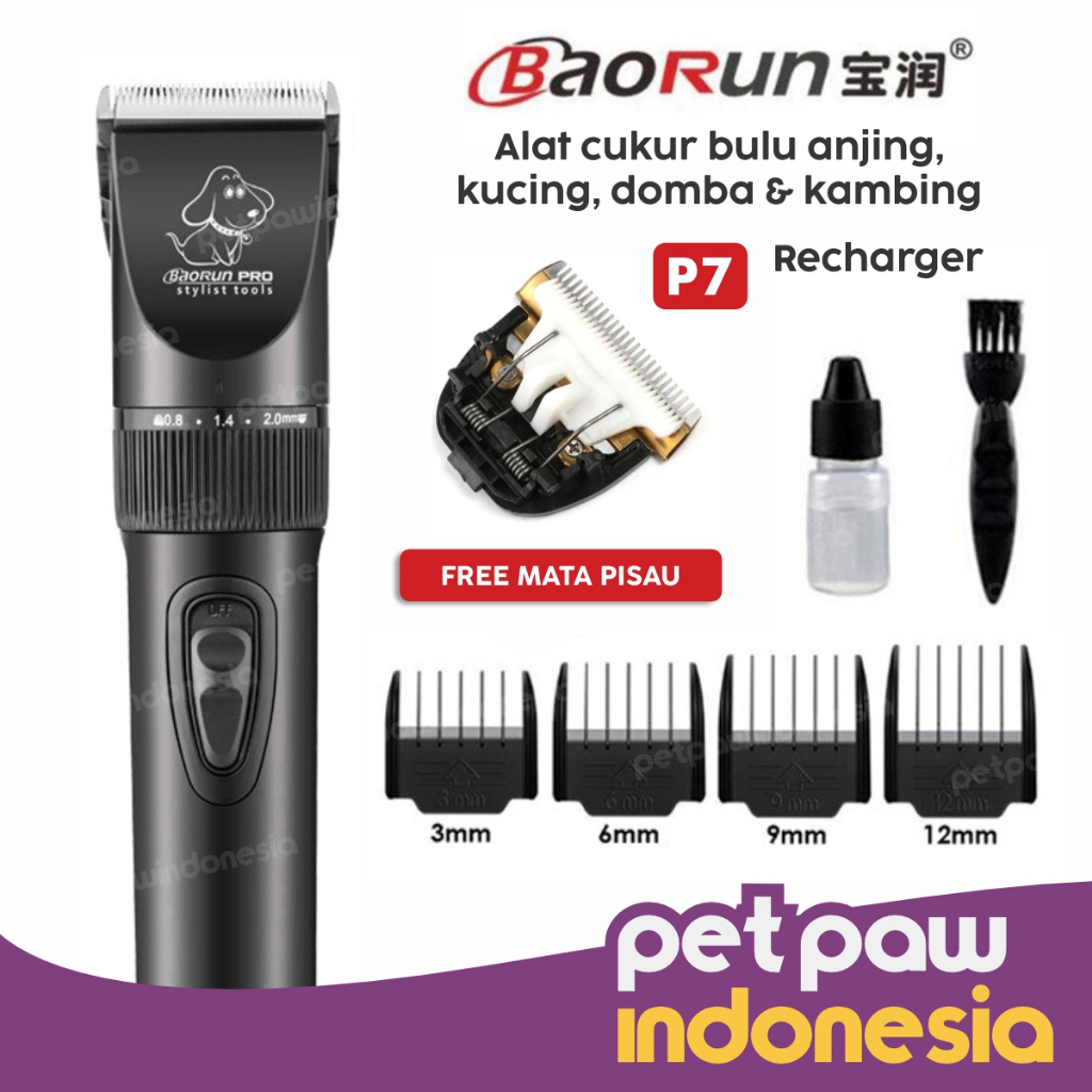 Jual Alat Cukur Bulu Anjing Kucing Domba Cat Dog Hair Clipper Baorun Recharger P7 | Shopee Indonesia