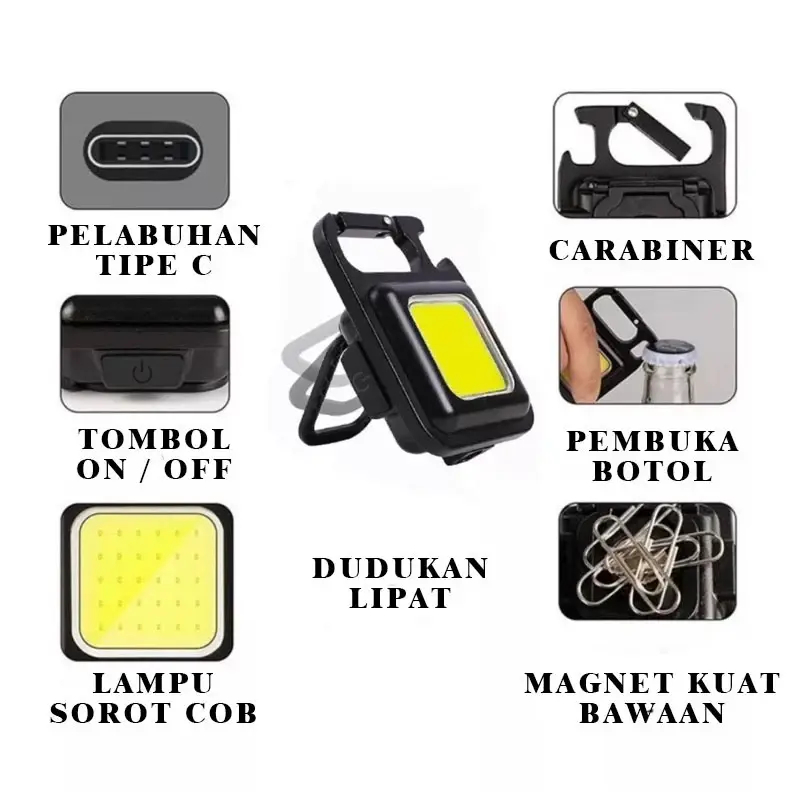 Jual Senter Mini Led Usb Charging Serbaguna / Lampu Camping Mini ...