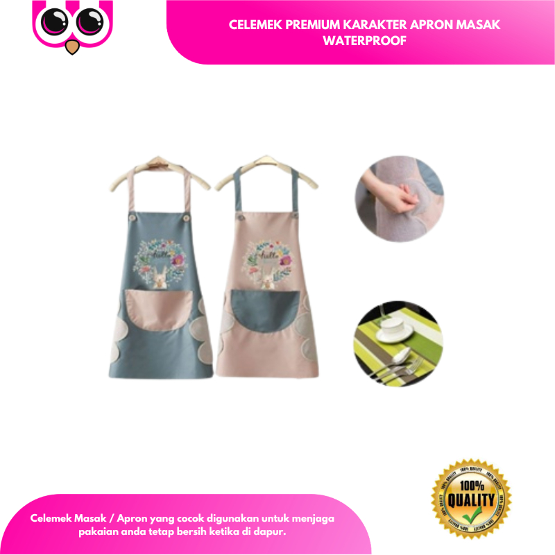 Jual CELEMEK PREMIUM KARAKTER APRON MASAK WATERPROOF SERBAGUNA | Shopee ...