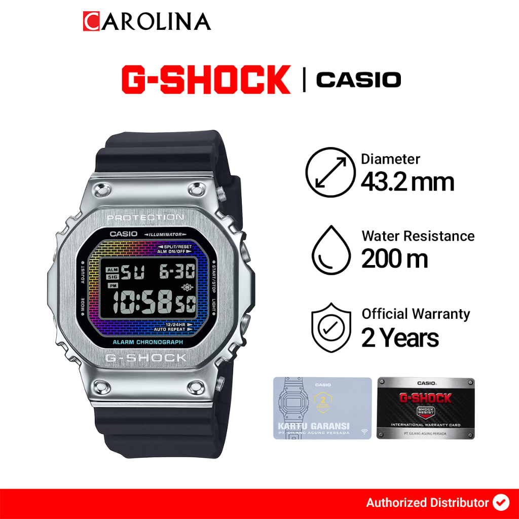 Jual Jam Tangan Pria Casio G-Shock GM-5600RW-1D Rainbow Brick Wall ...