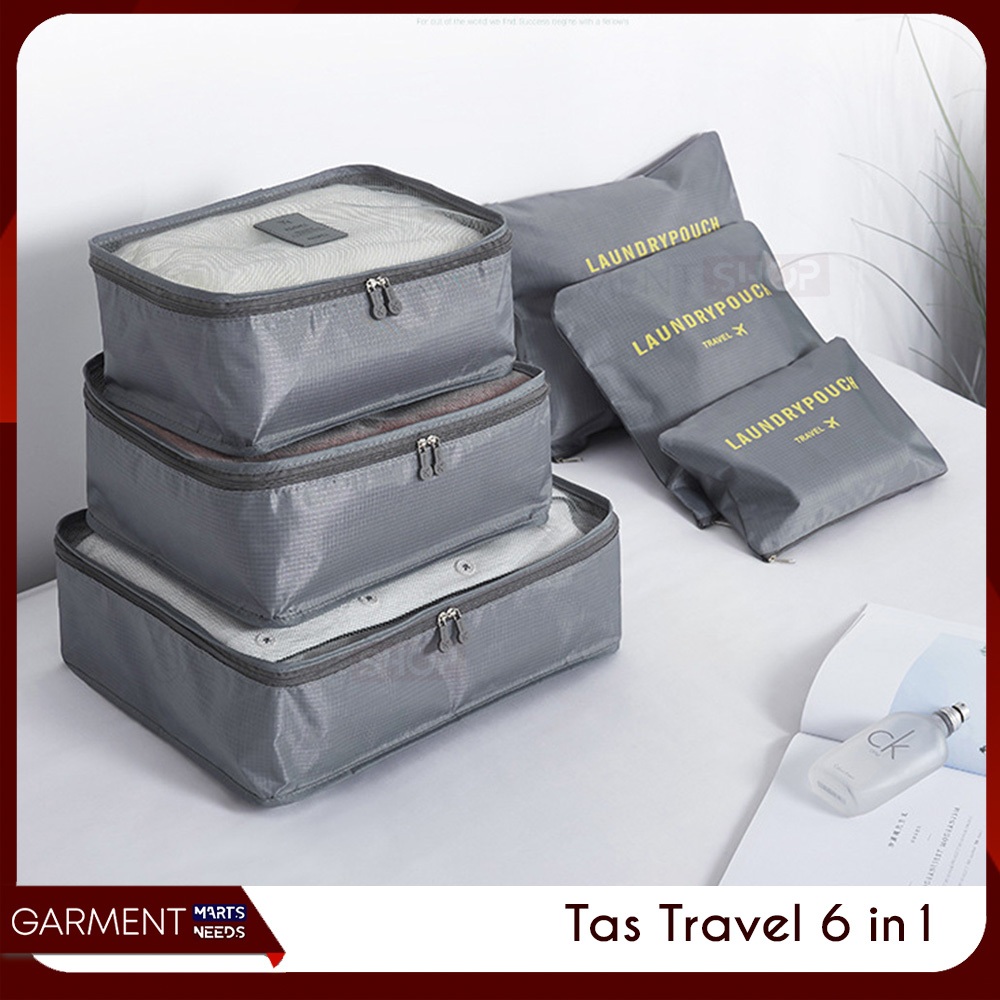 Jual Travel Bag 6 in 1 Luggage Storage Set Organizer Tas Koper Travel ...