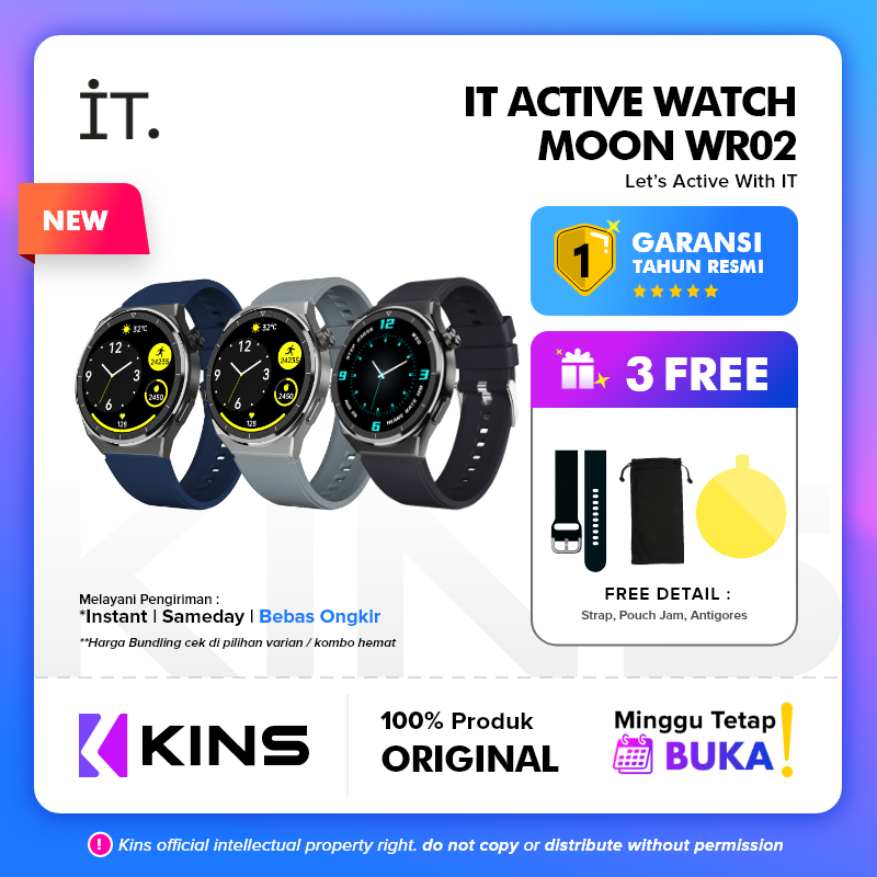 Jual IT Active Watch Moon WR02 Smart Watch 1,43" AMOLED Display | Shopee Indonesia
