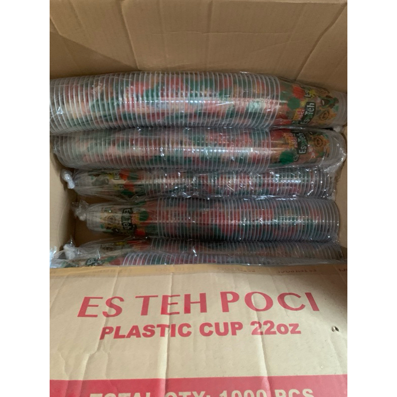 Jual cup gelas poci 22 oz , 16 oz dan 12 oz isi 50 pcs material tebal ...