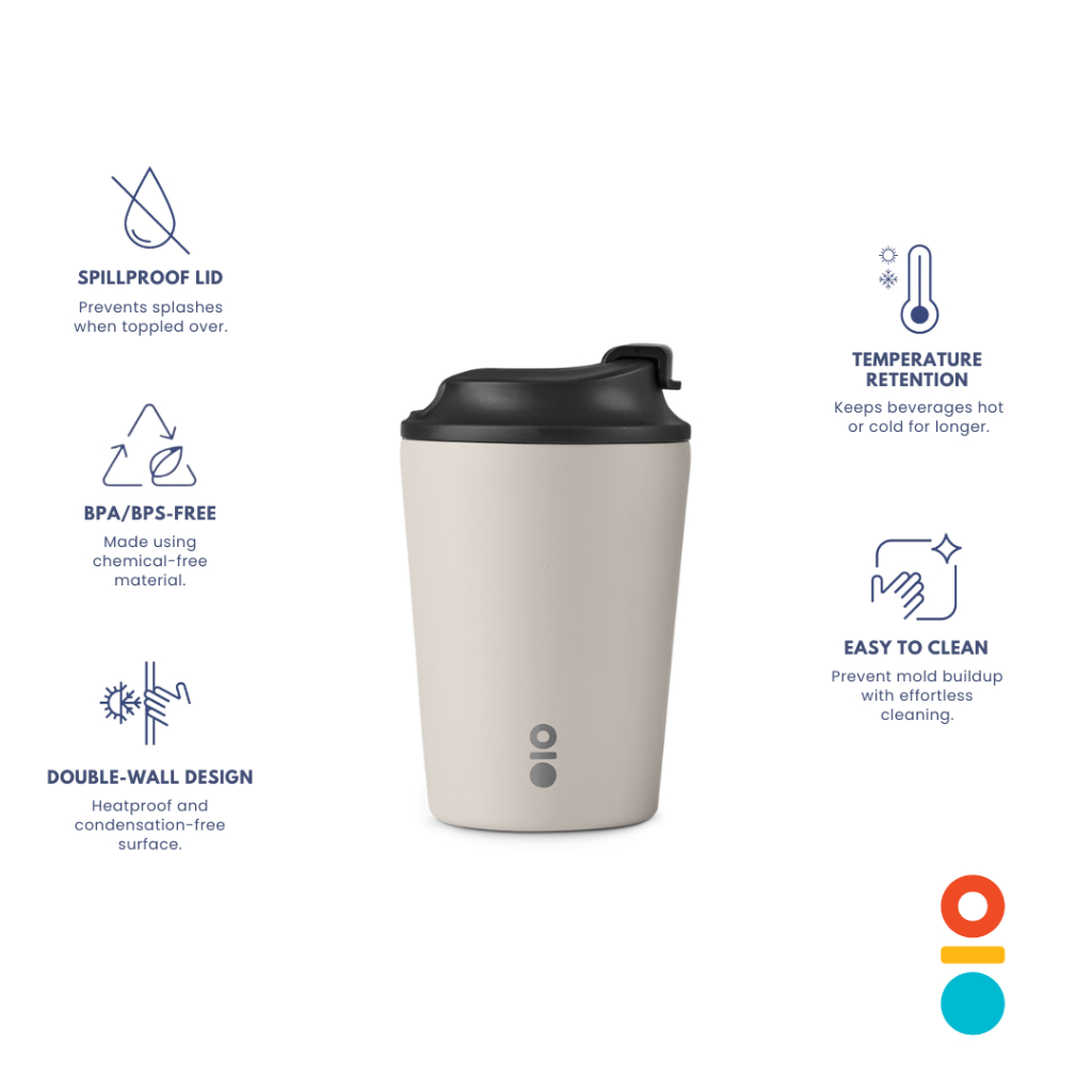 Jual Montigo | Sense Coffee Cup 12oz - 340ml Stone Grey | Shopee Indonesia