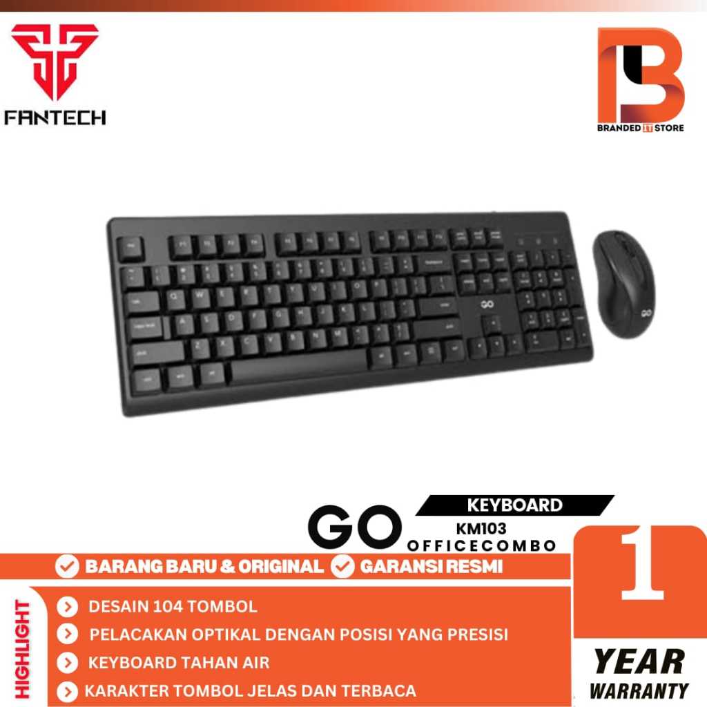 Jual Fantech Keyboard Mouse Office Combo GO SERIES KM103 KM-103 ...