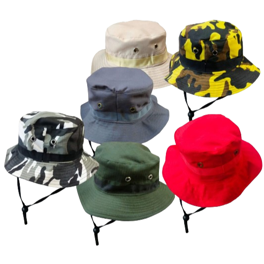Jual Topi Rimba Gunung Kanvas Polos Pria Wanita Topi Rimba / Bucket Hat ...