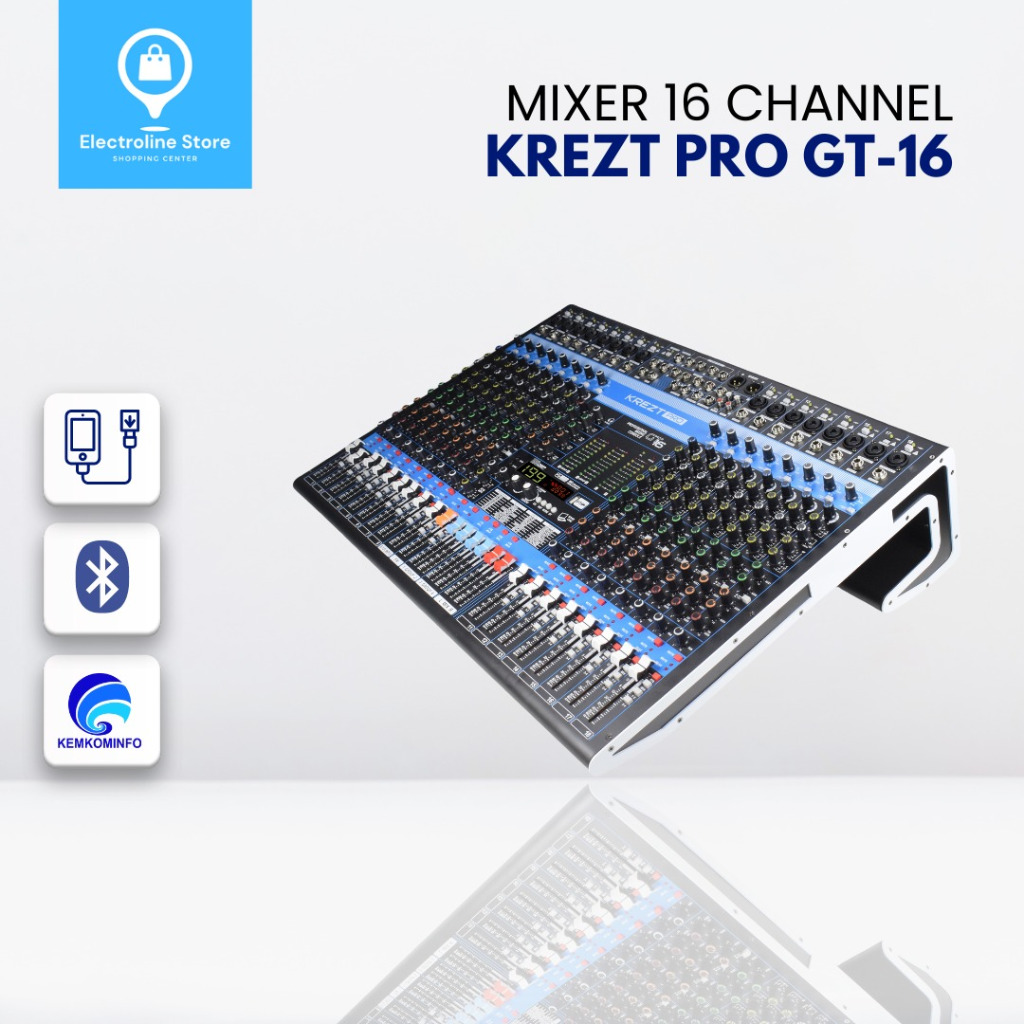Jual Mixer Audio KREZT PRO GT-16 Professional MIxer 16 Channel | Shopee ...