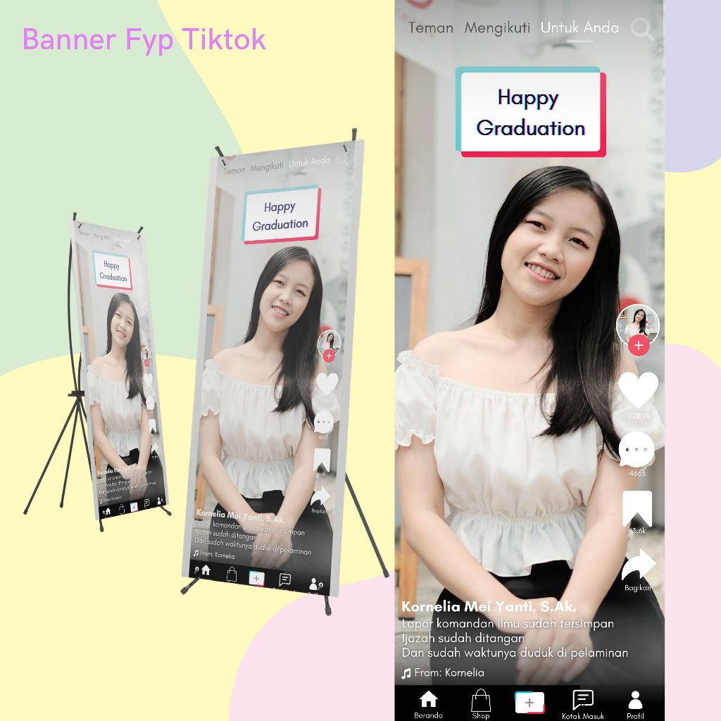 Jual CETAK BANNER WISUDA FYP TIKTOK [X-BANNER UKURAN 160x60] | Shopee ...