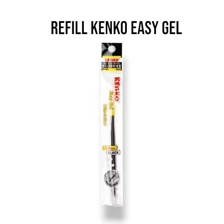 Jual refill isi ulang pulpen 0.5 kenko easy gel cair hitam biru eceran ...