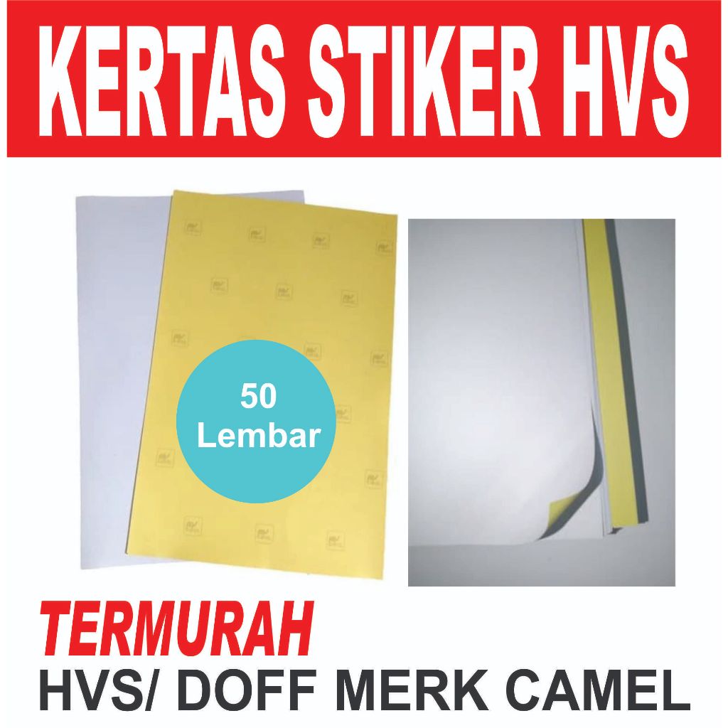 Jual Kertas Stiker HVS F4 / Sticker HVS F4 Doff MAtte (50 Lbr ) super ...