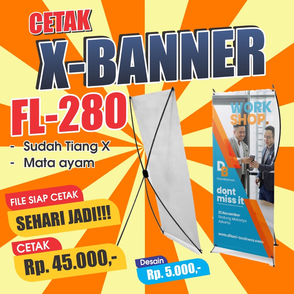 Jual Cetak X BANNER TIANG 6 x 16 cm | Shopee Indonesia