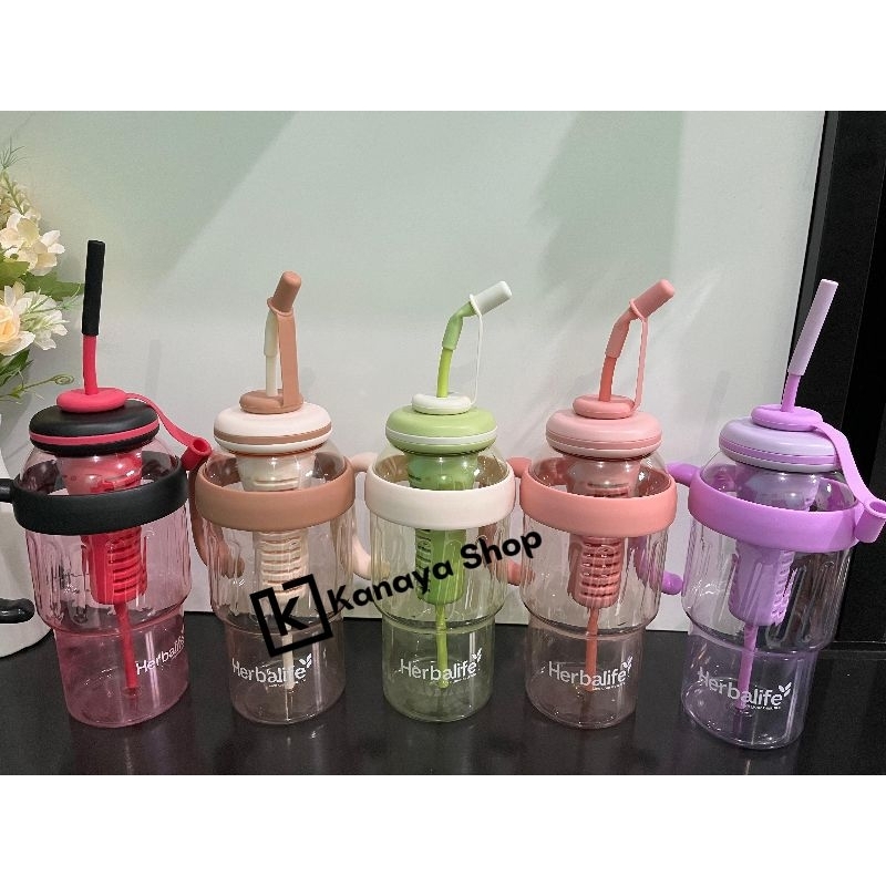 Jual Botol minum gagang infused sedotan 1400 ML Botol minum icecream ...