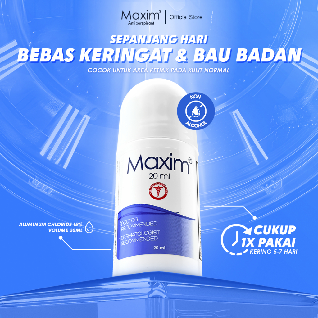 Jual Maxim Antiperspirant Deodorant RollOn 15 Atasi Keringat Berlebih ...