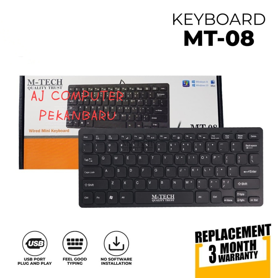 Jual Keyboard USB mini Multimedia M-Tech Original MT08 Komputer PC ...