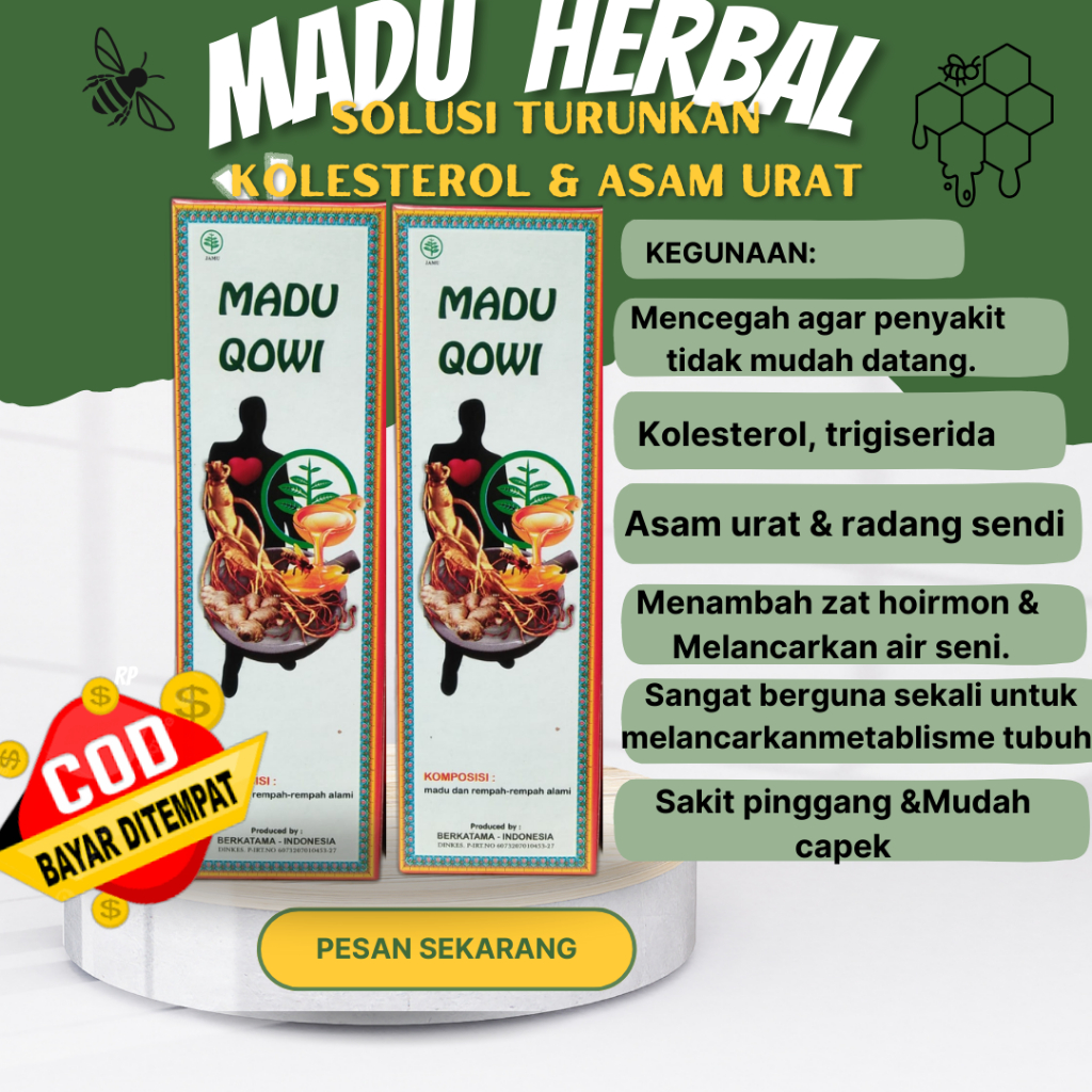 Jual Madu Qowi Herbal Asam Urat Dan Kolesterol Obat Herbal Kolesterol ...