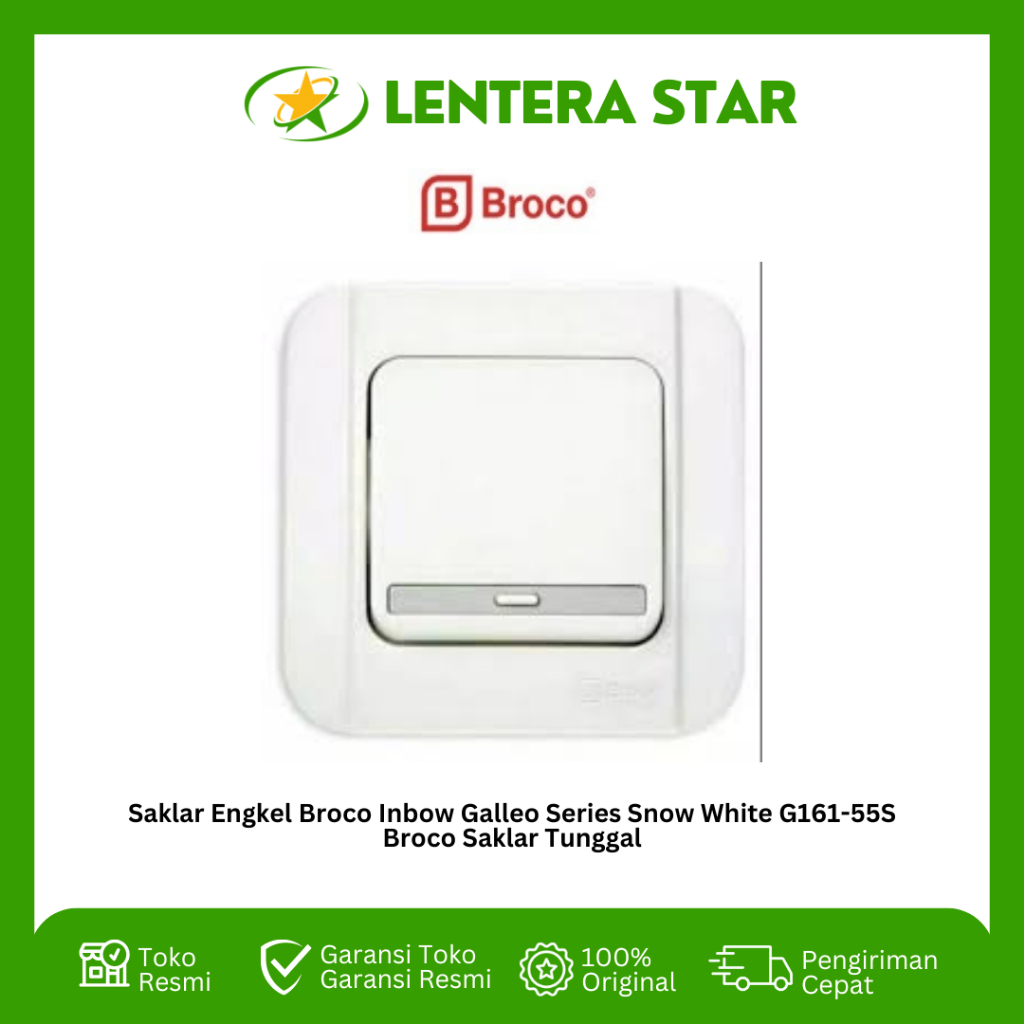 Jual Saklar Engkel Broco Inbow Galleo Series Snow White G161-55S Broco ...
