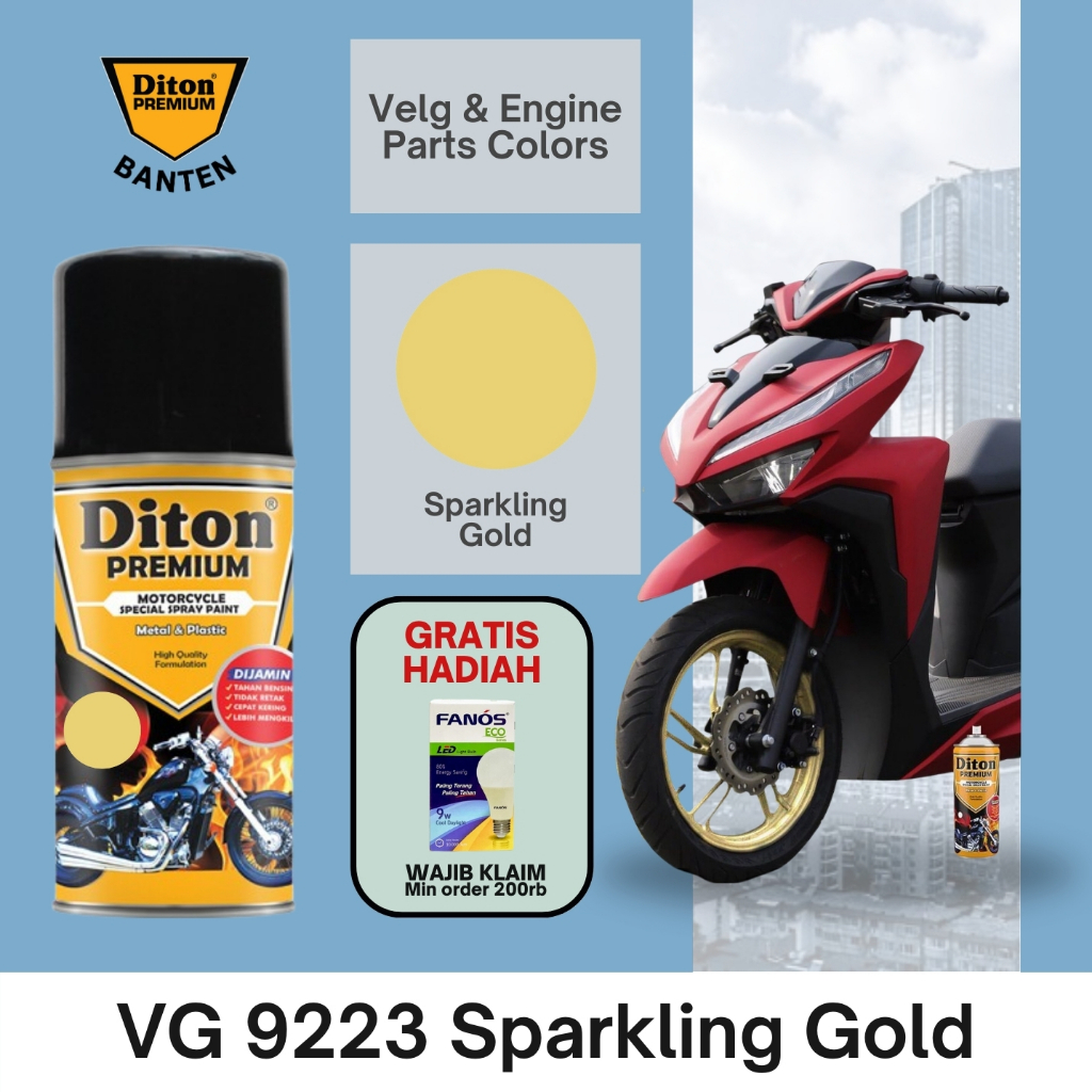 Jual Diton Banten - Cat Semprot Diton Premium Velg & Engine Parts Colors (VG 9223 Sparkling Gold ...