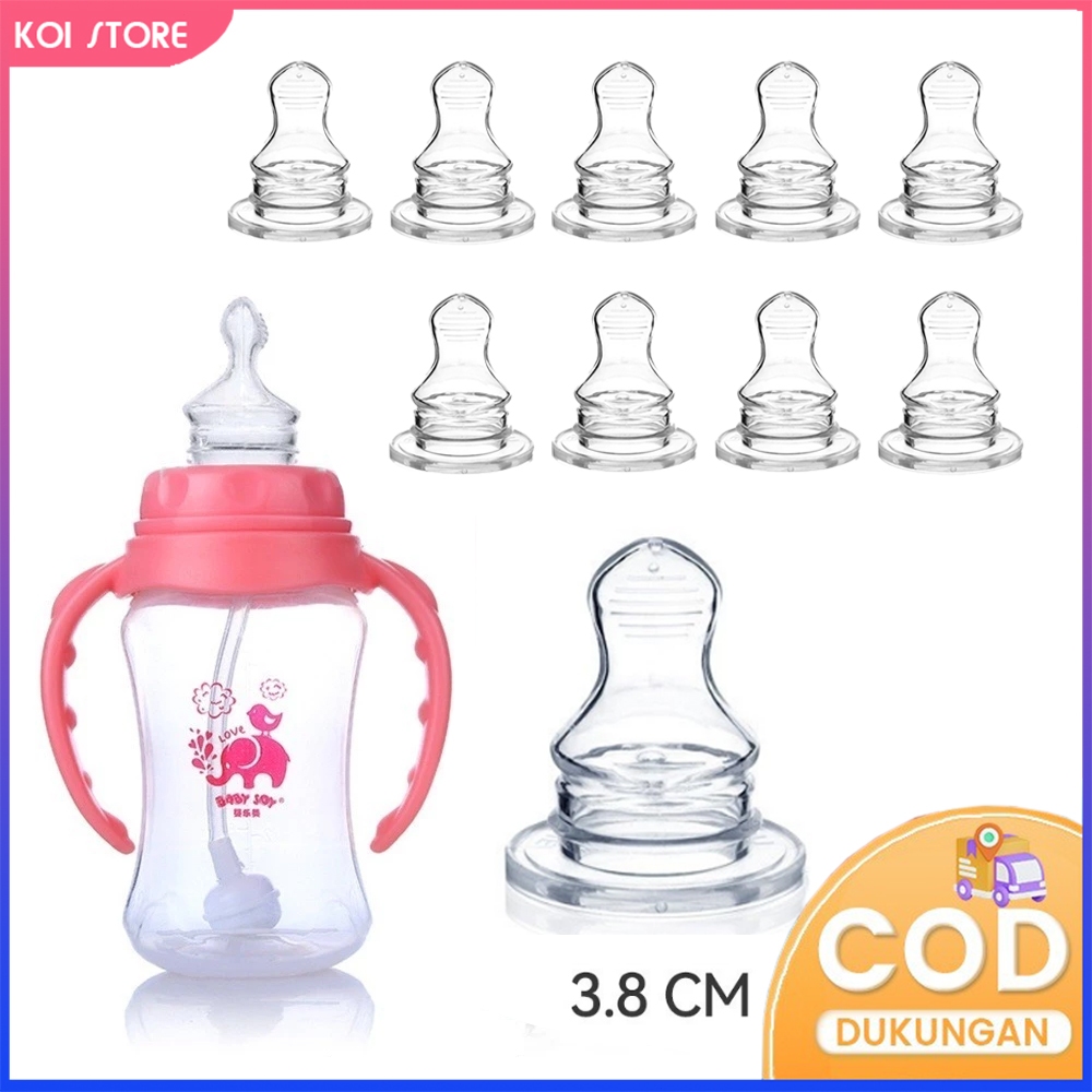 Jual KOI STORE 10PCS Dot Bayi Botol Susu Dot Gepeng 3.8cm Slim Neck Nipple Silikon BPA Free ...