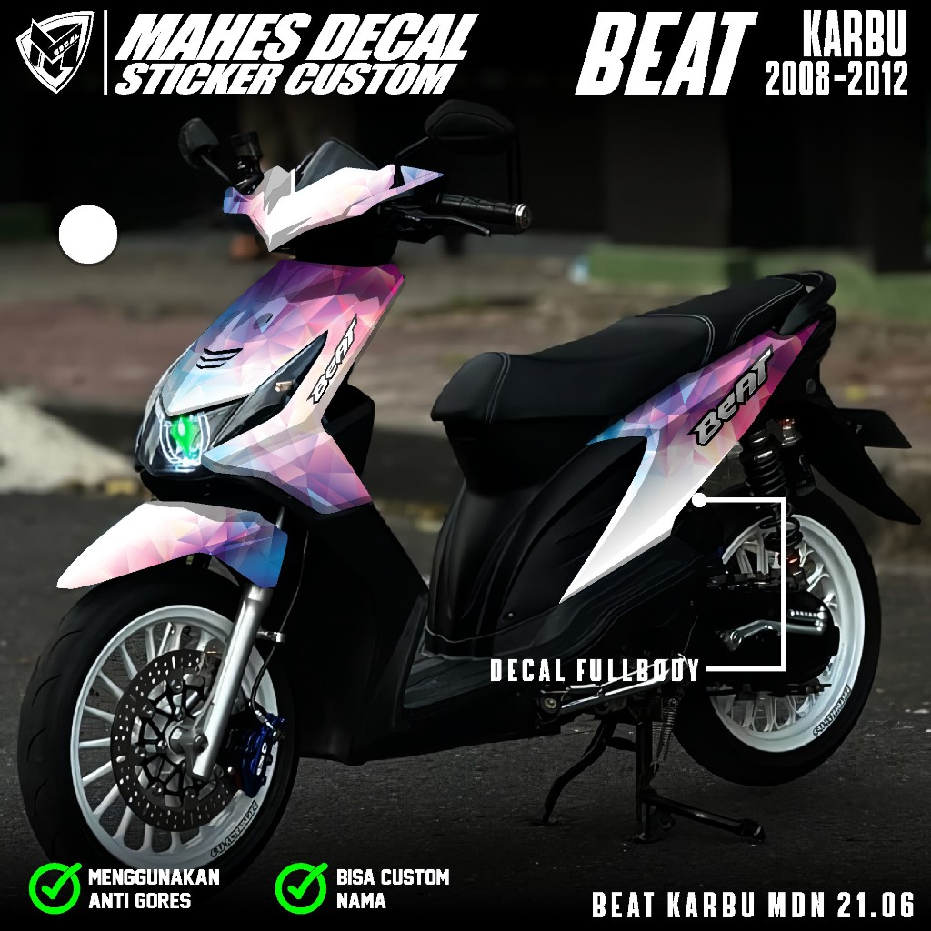 Jual Decal Sticker Variasi Modifikasi Skotlet Honda Beat Karbu Fullbody ...