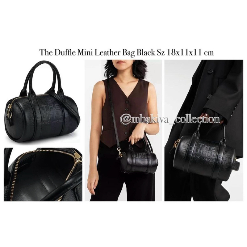 Jual MJ The Duffle Mini Leather Bag Black | Shopee Indonesia