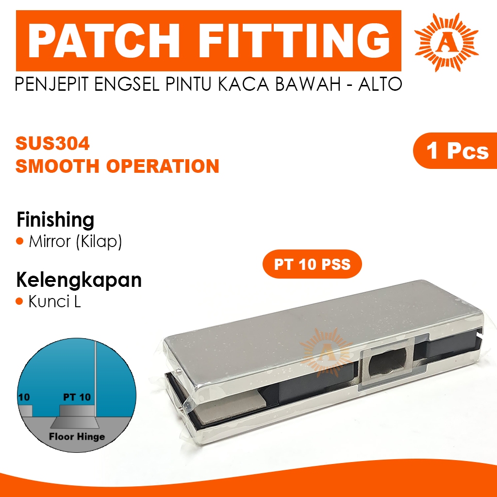 Jual Patch Fitting PT 10 Penjepit Engsel Pintu Kaca Bawah Tempered ...